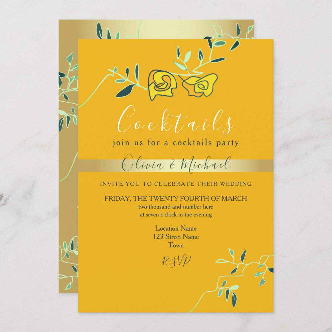 Wedding Cocktail Party Invitation | Zazzle