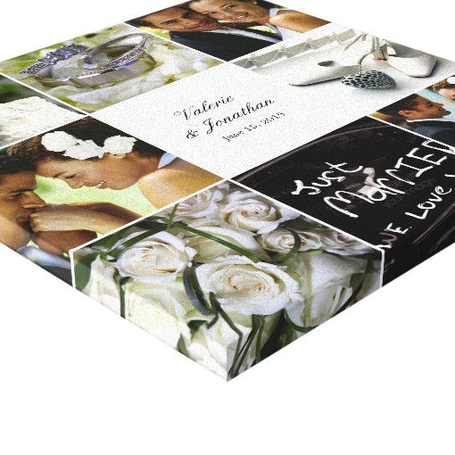 Wedding Collage Wrapped Canvas - White | Zazzle