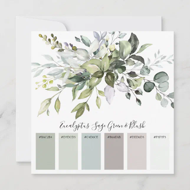 Wedding Color Inspiration Palette Card | Zazzle