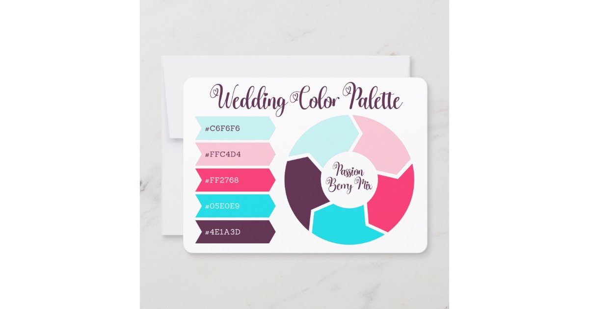 Wedding Color Palette Card with Hex Color Codes | Zazzle