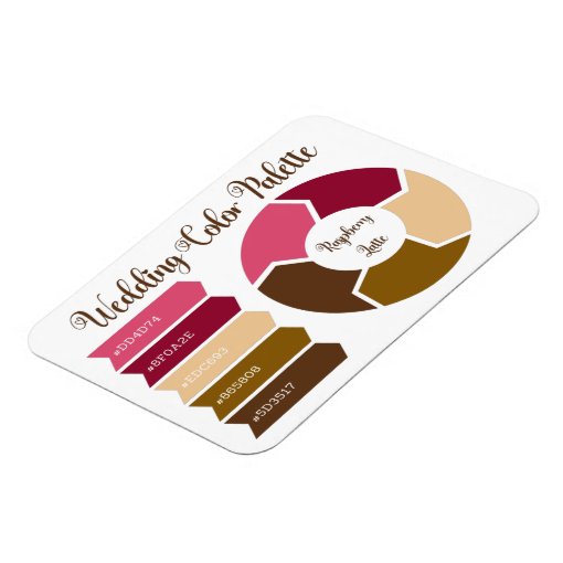 Wedding Color Palette Card with Hex Color Codes Magnet | Zazzle