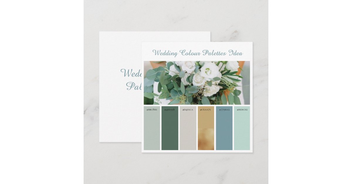 Wedding Color Palettes Idea Card | Zazzle