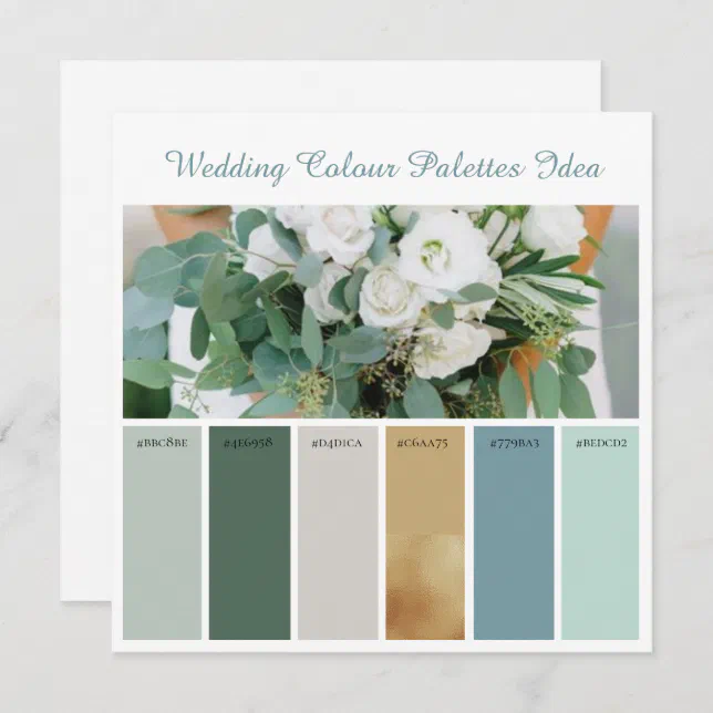Wedding Color Palettes Idea Card | Zazzle