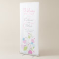 Wedding confetti pink green blue welcome banner | Zazzle