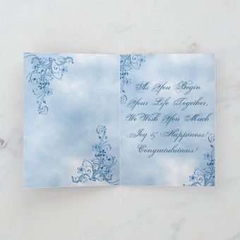 Wedding Congratulations Card: Sky Blue Elegance Card | Zazzle