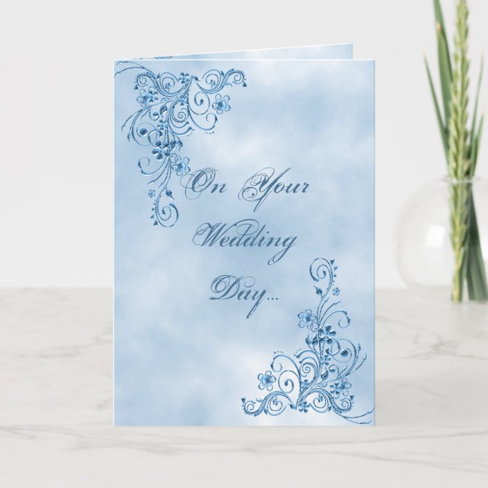 Wedding Congratulations Card: Sky Blue Elegance Card | Zazzle.com