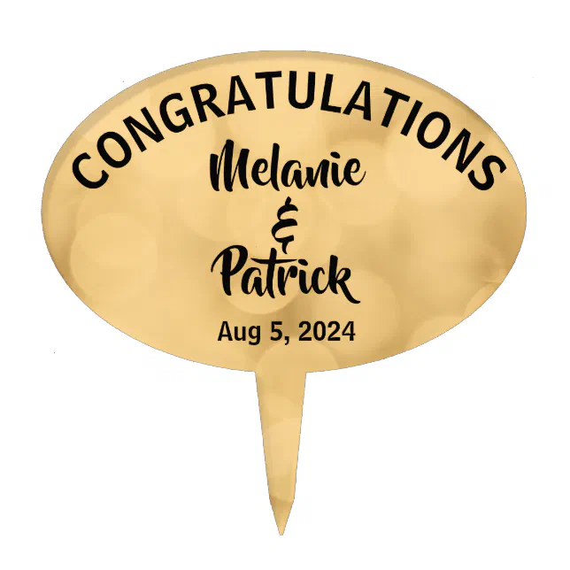 Wedding Congratulations - editable text Cake Topper | Zazzle