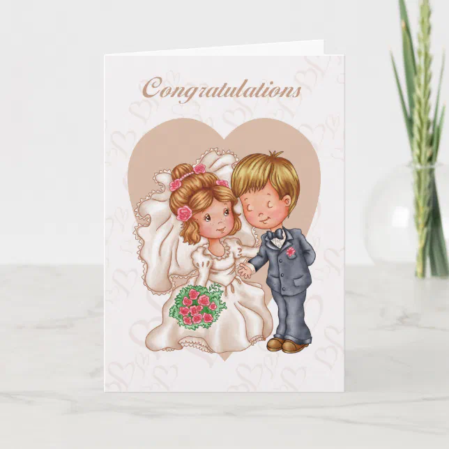 Wedding Congratulations Greeting Card - Bride And | Zazzle