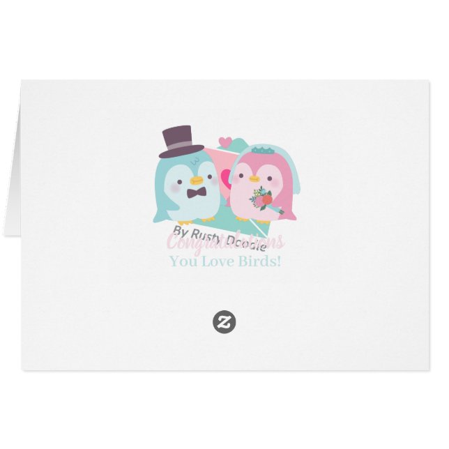 MDF Board Bar Storage Wedding Card For Couple - Married Penguins Design ...