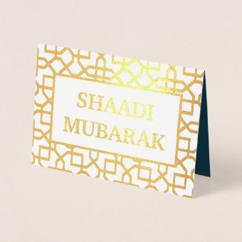 Wedding Congratulations Shaadi Mubarak Gold Foil Card | Zazzle