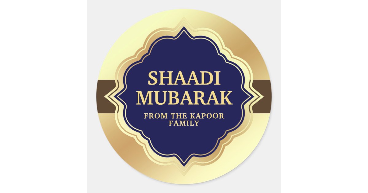Wedding Congratulations Shaadi Mubarak Sticker | Zazzle