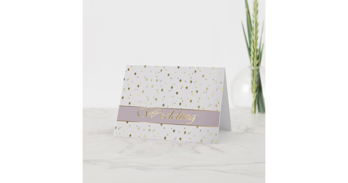 Wedding Congratulations Silver Gold Stars Card | Zazzle