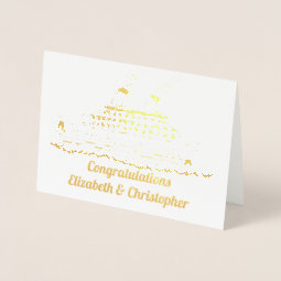 Wedding Congratulations Smooth Sailing Cruise Ship Foil Card | Zazzle