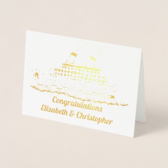 Wedding Congratulations Smooth Sailing Cruise Ship Foil Card | Zazzle