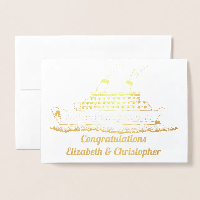 Wedding Congratulations Smooth Sailing Cruise Ship Foil Card | Zazzle