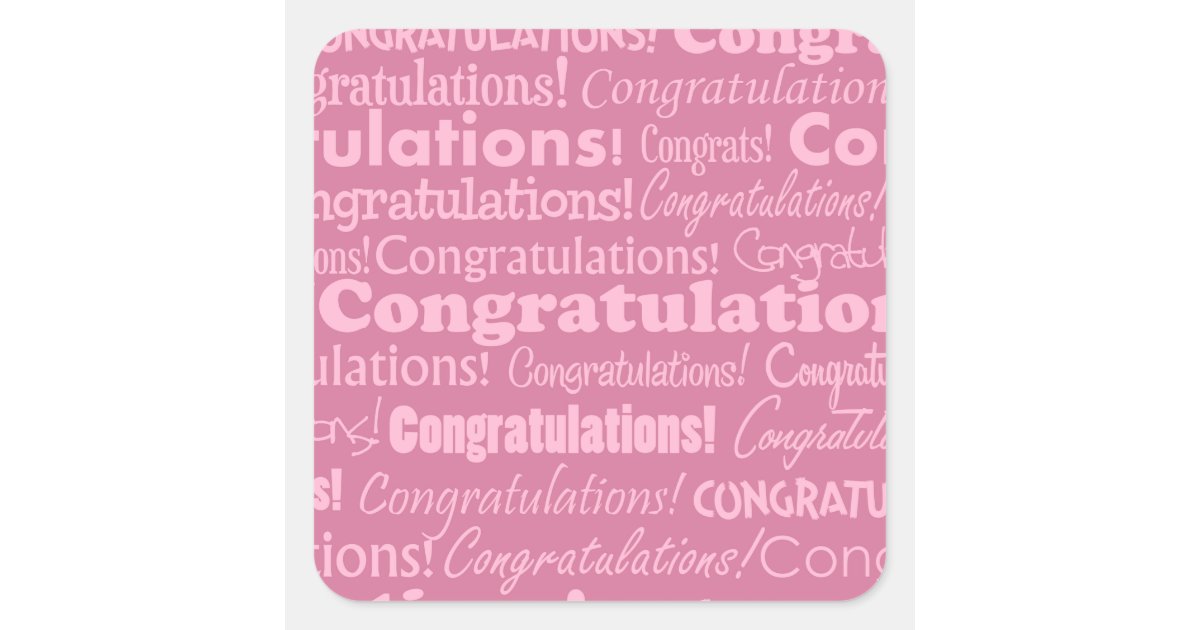 Wedding Congratulations Square Sticker | Zazzle