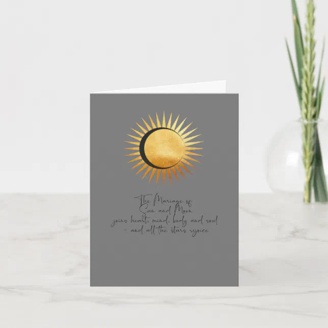 Wedding congratulations - Sun and Moon Card | Zazzle