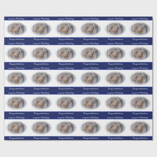Wedding Congratulations White Rose Wrapping Paper | Zazzle