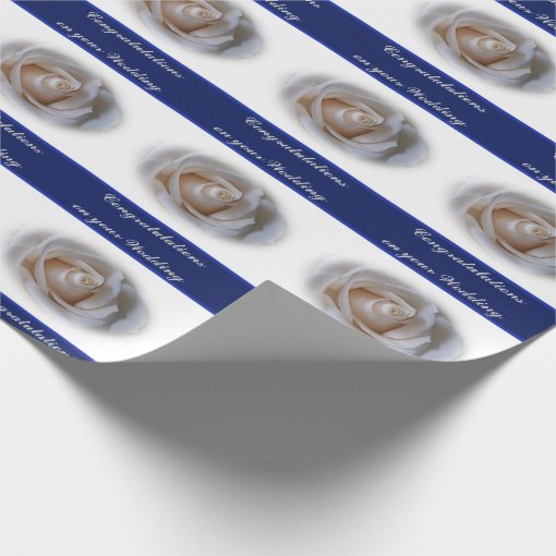 Wedding Congratulations White Rose Wrapping Paper | Zazzle