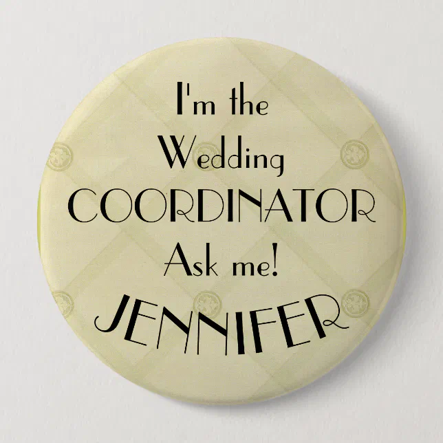 Wedding Coordinator Planner Pin-back With Name Button | Zazzle