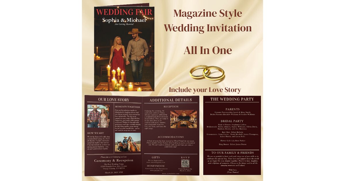 Wedding Country Magazine Cover Invitation | Zazzle
