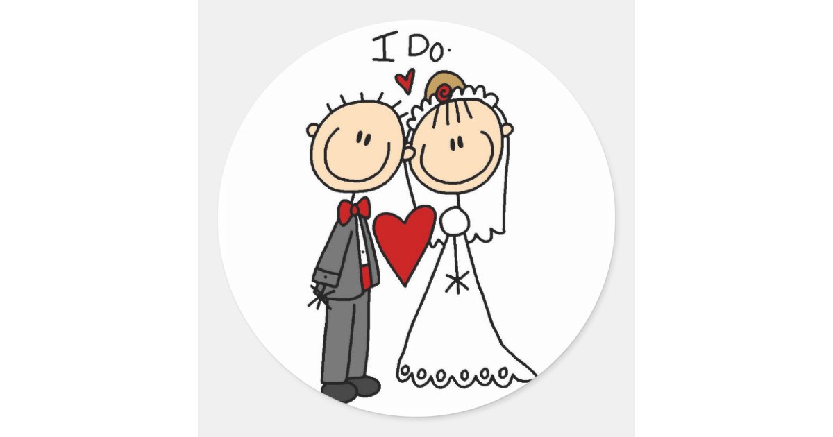 Wedding Couple I Do T-shirts and Gifts Classic Round Sticker | Zazzle