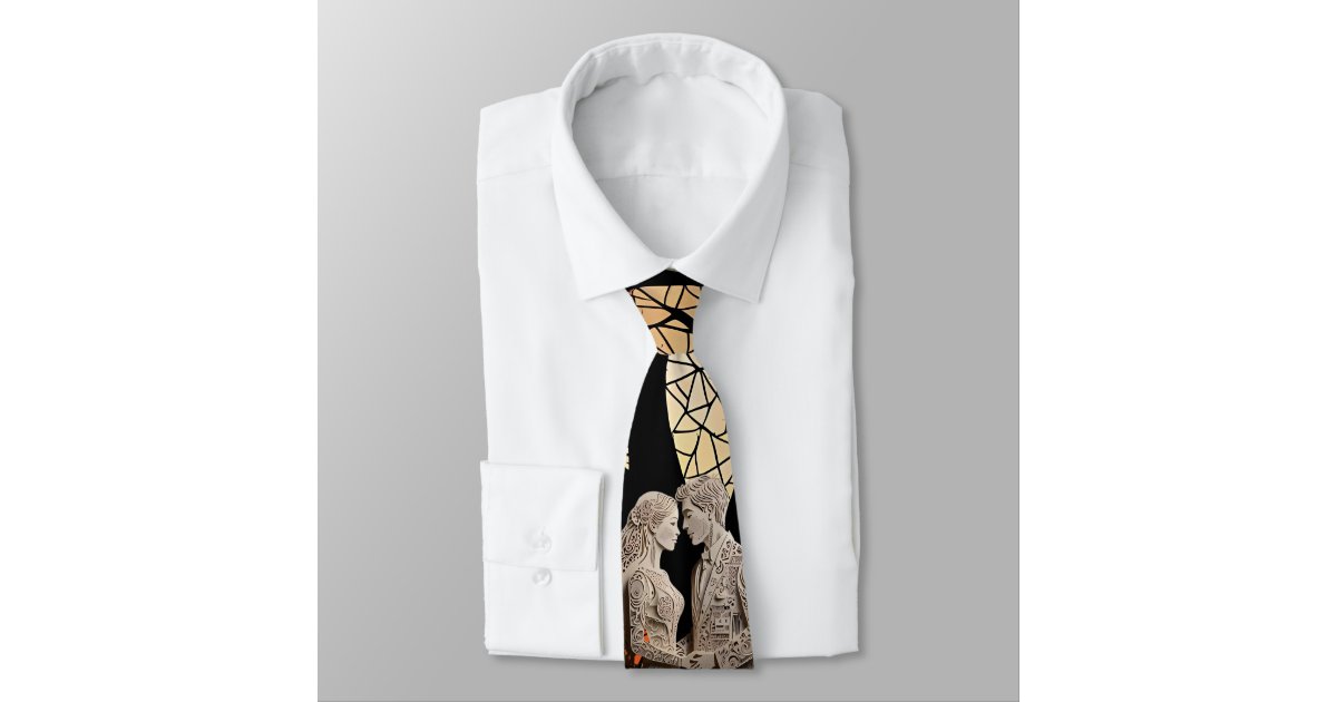 Wedding Couple & Tree of Life Wine Tote Neck Tie | Zazzle