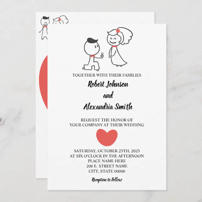 Wedding Couple Wedding Invitation | Zazzle