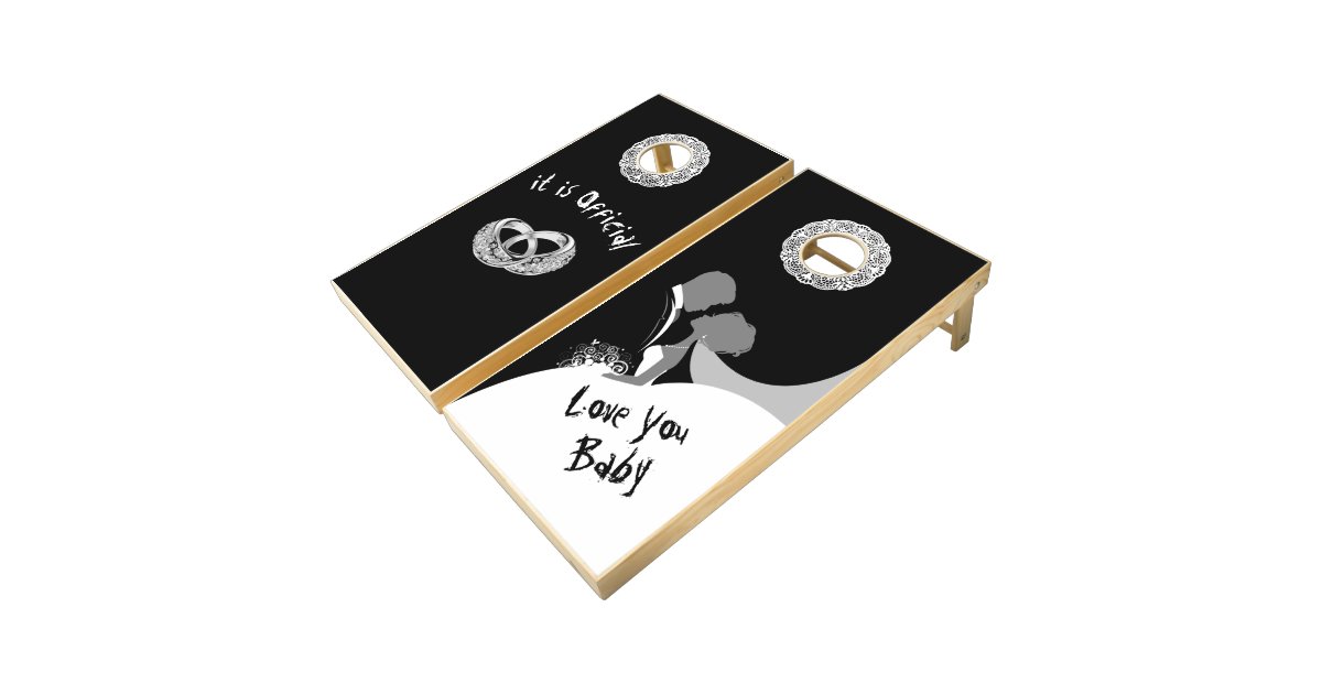 Wedding Couple Wedding Rings Cornhole Set | Zazzle