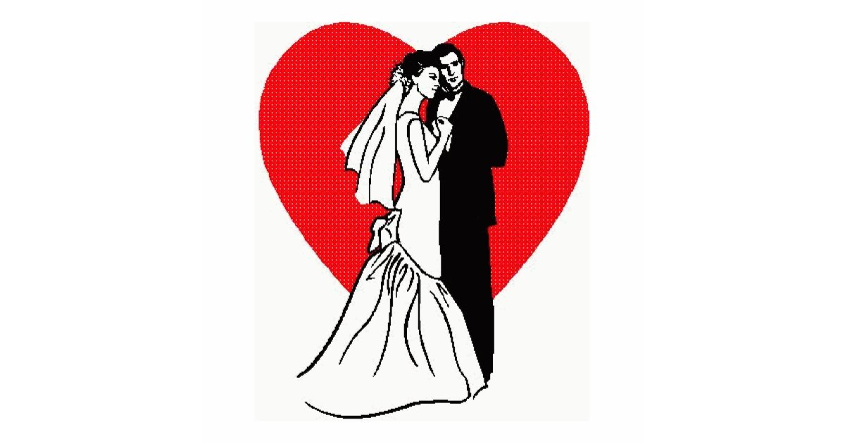 Wedding Couple with Heart Photo Sculpture | Zazzle