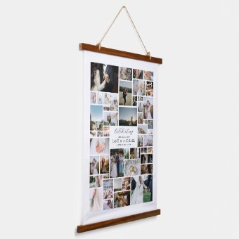 Wedding Create Your Own 52 Photo Collage Hanging Tapestry | Zazzle