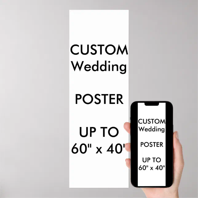 Wedding Custom 12" x 36" Poster MATTE Portrait | Zazzle