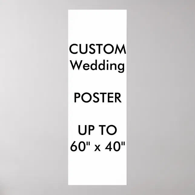 Wedding Custom 12" x 36" Poster MATTE Portrait | Zazzle