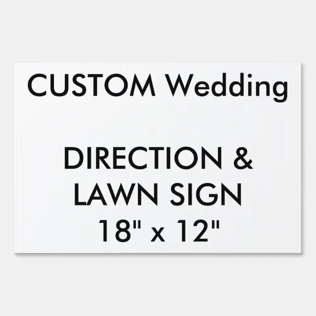 Wedding Custom Direction & Lawn Sign 18" x 12" | Zazzle