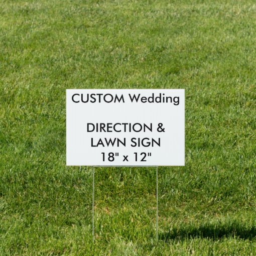 Wedding Custom Direction & Lawn Sign 18" x 12" | Zazzle