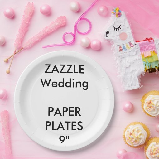 Wedding Custom Disposable Party Paper Plates 9" | Zazzle