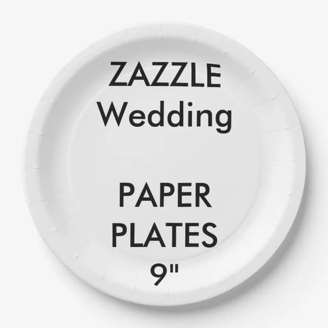 Wedding Custom Disposable Party Paper Plates 9" | Zazzle