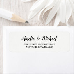 Wedding Custom Elegant Return Address Label | Zazzle