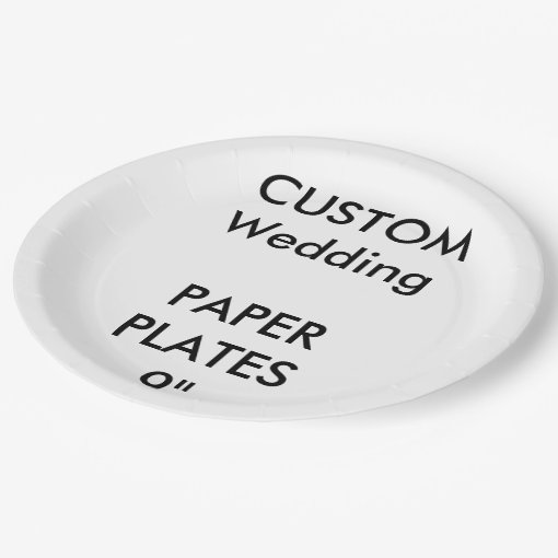 Wedding Custom Large Luncheon Paper Plates 9" | Zazzle