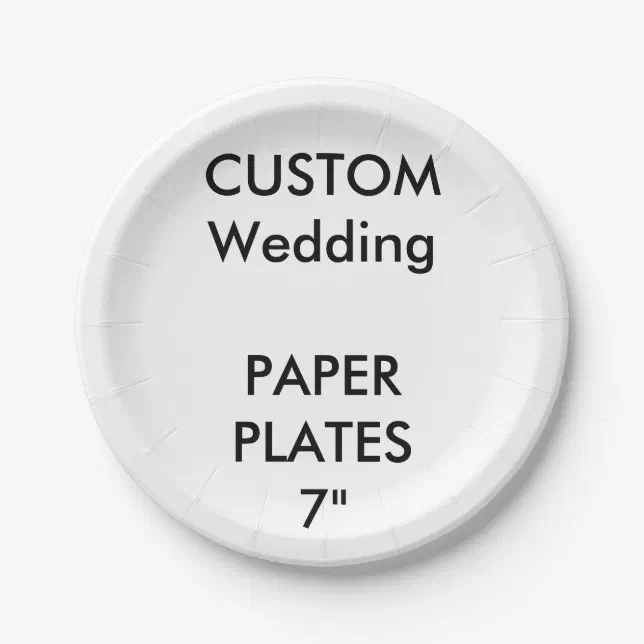 Wedding Custom Paper Cake Plates 7" | Zazzle