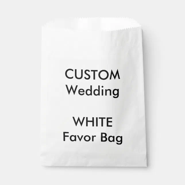 Wedding Custom Paper Favor Bag WHITE | Zazzle