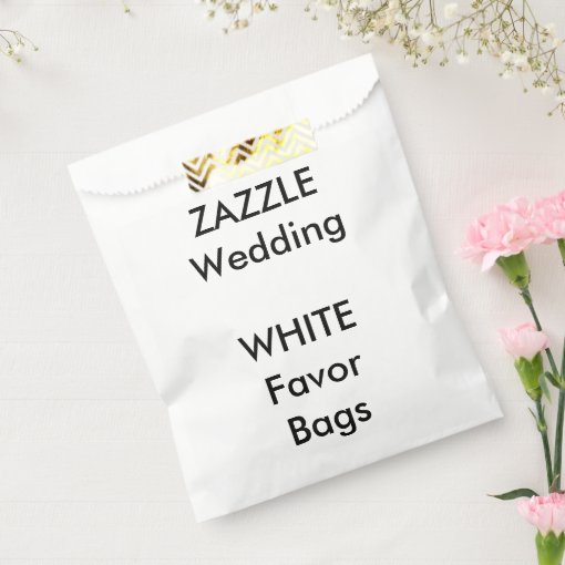 Wedding Custom WHITE Paper Favor Bag | Zazzle
