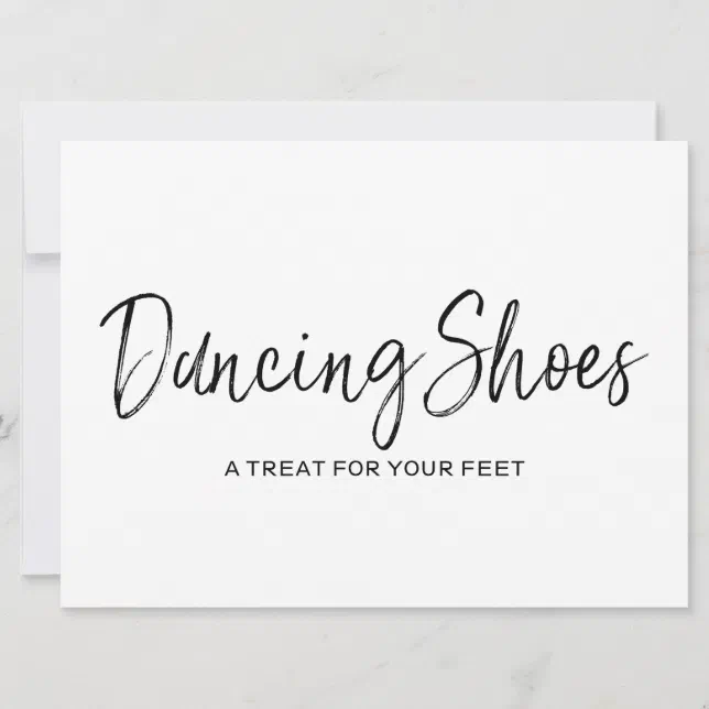 Wedding "Dancing Shoes" Stylish Lettered Sign Invitation | Zazzle