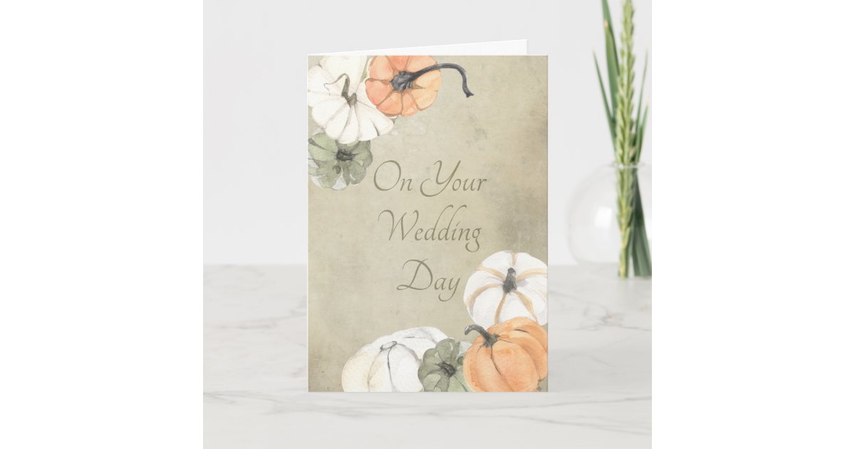 Wedding Day Congratulations Rustic Fall Autumn Card | Zazzle