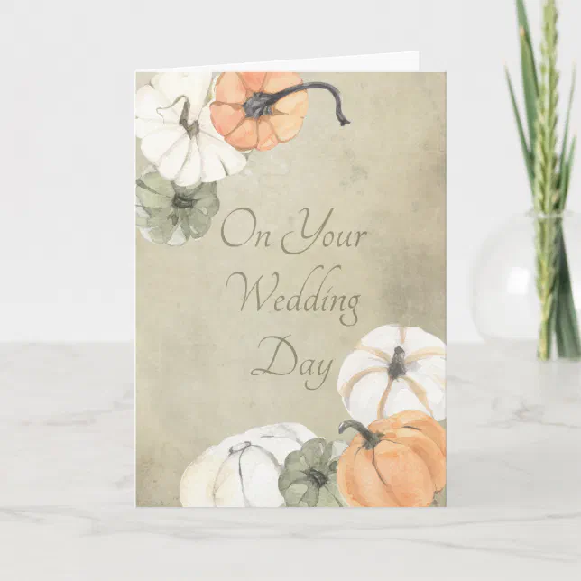 Wedding Day Congratulations Rustic Fall Autumn Card | Zazzle