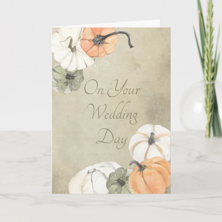 Wedding Day Congratulations Rustic Fall Autumn Card | Zazzle