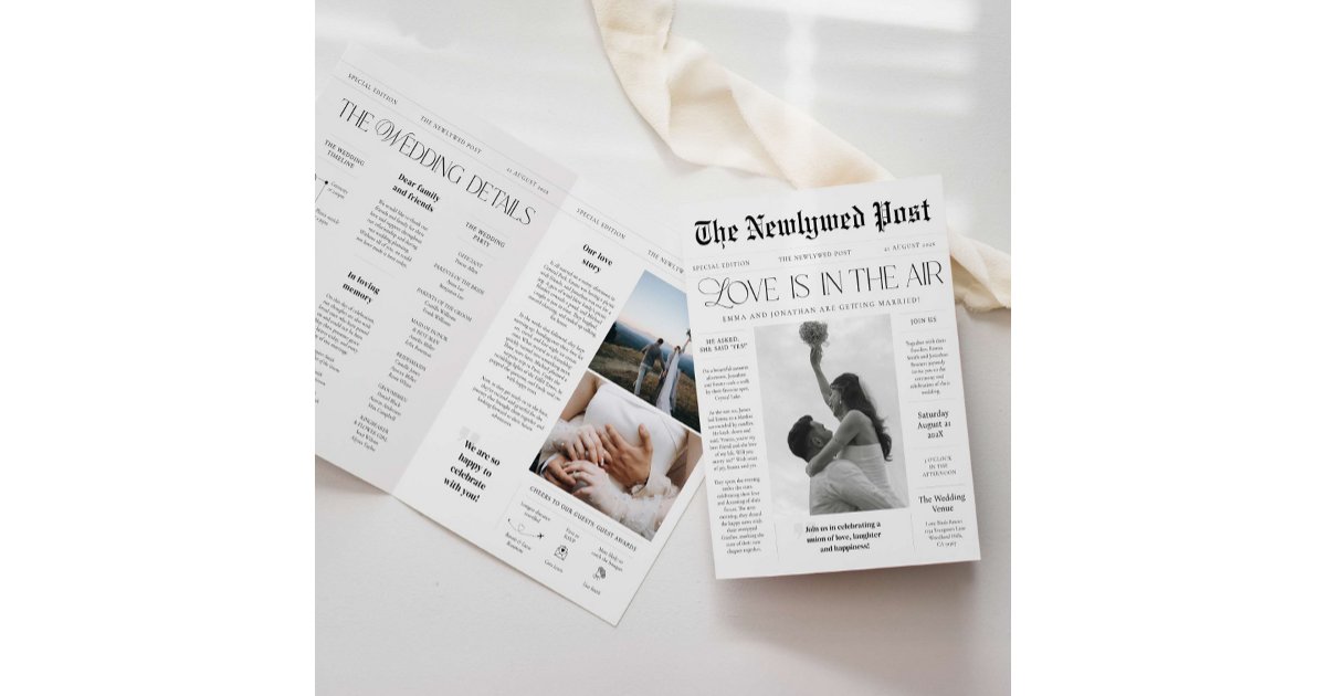 Wedding Day Custom Newspaper Program Booklet | Zazzle