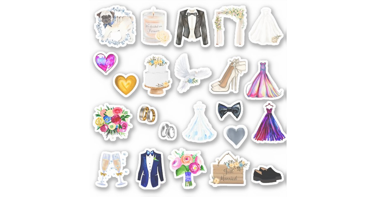 Wedding Day Stickers | Zazzle