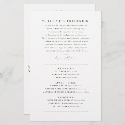 Wedding Day Welcome Map - CUSTOM for Katherine | Zazzle