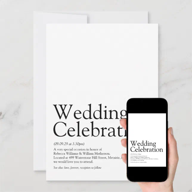 Wedding Definition Invitation | Zazzle